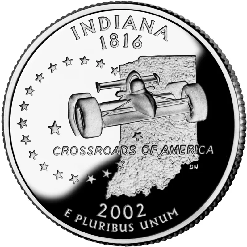 2002-S Indiana Silver Proof State Quarter | Premium Collectible State ...
