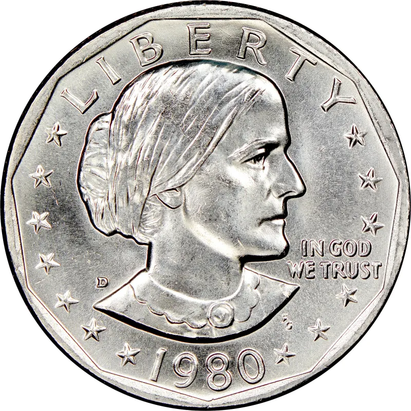 1980 D Susan B Anthony Dollar Collectible Susan B Anthony Dollars