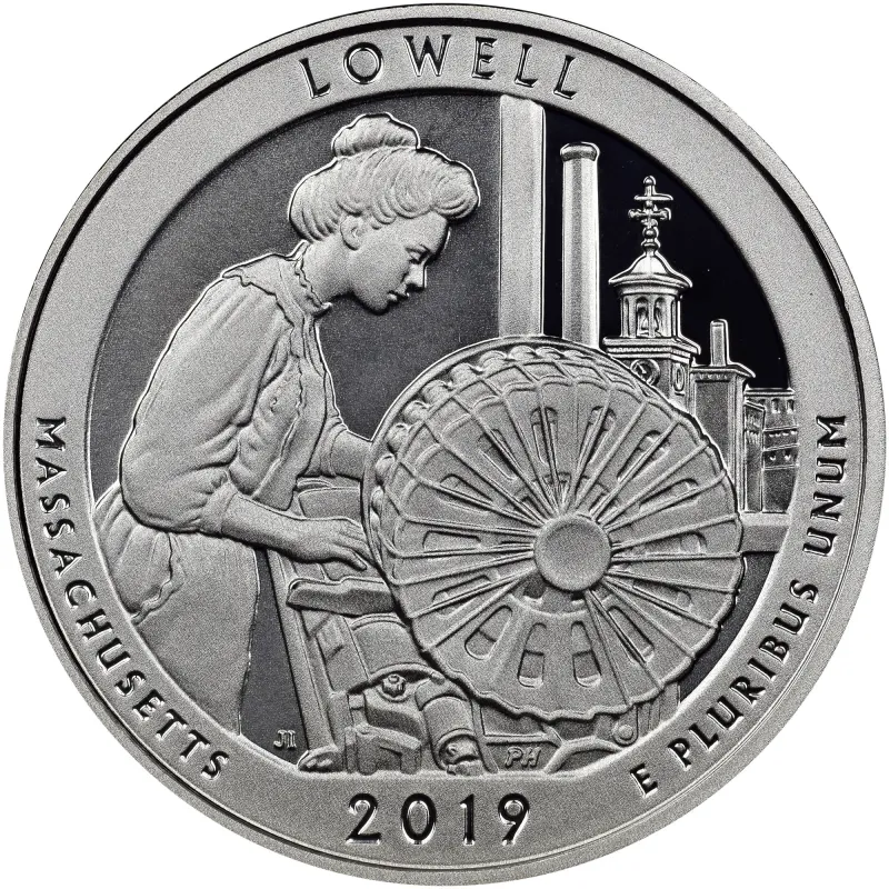 2019-S Silver Lowell National Historical Park Quarter Proof .999 ...